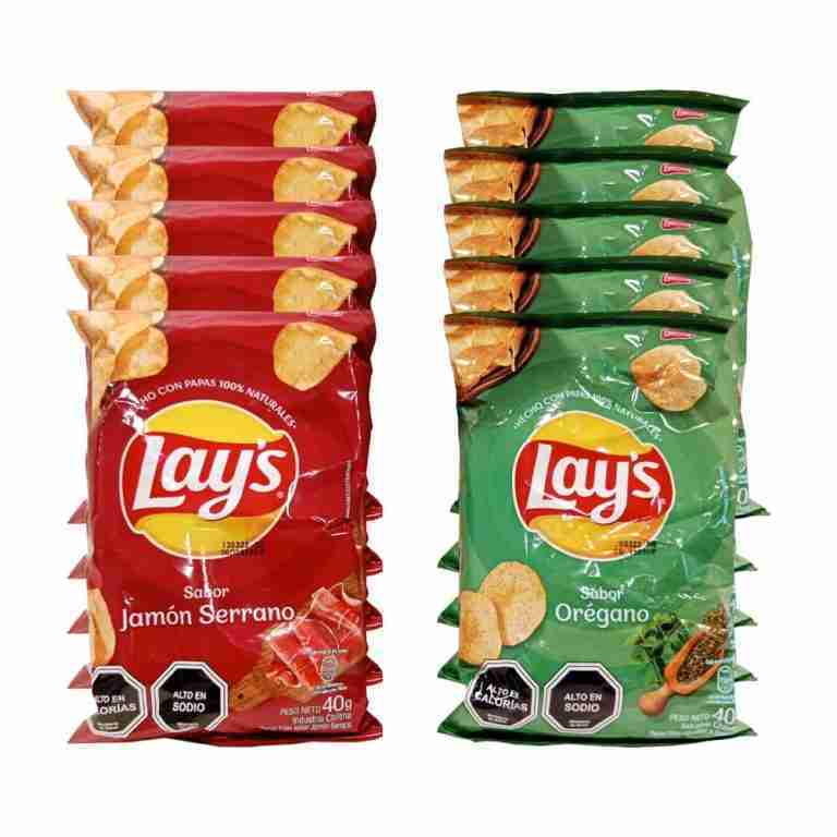 Papas fritas Lay's mix jamón serrano y orégano manga 10 uds ...